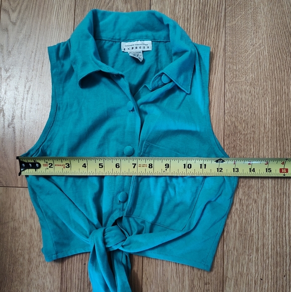 Express | Tops | Vintage Early 9s Express Collar Crop Top Tied Waist ...